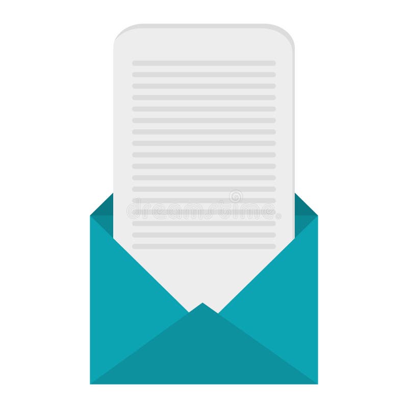 Open Envelope with Message Coming Out Icon Stock Illustration ...
