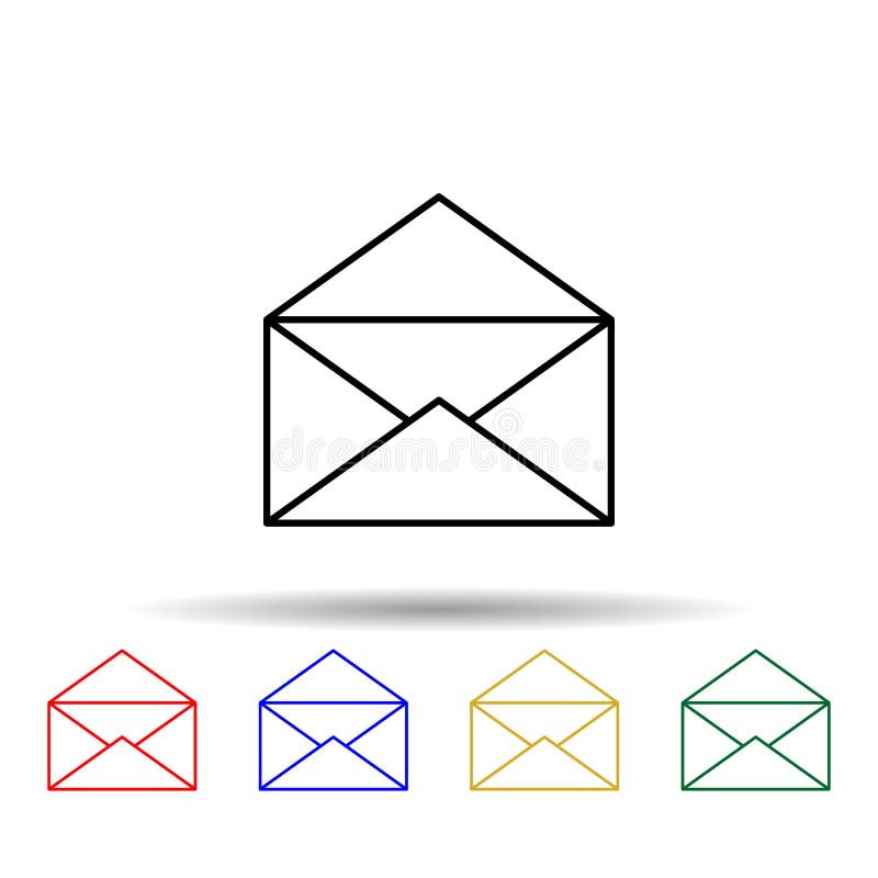 Open Envelope Multi Color Style Icon. Simple Thin Line, Outline Vector ...