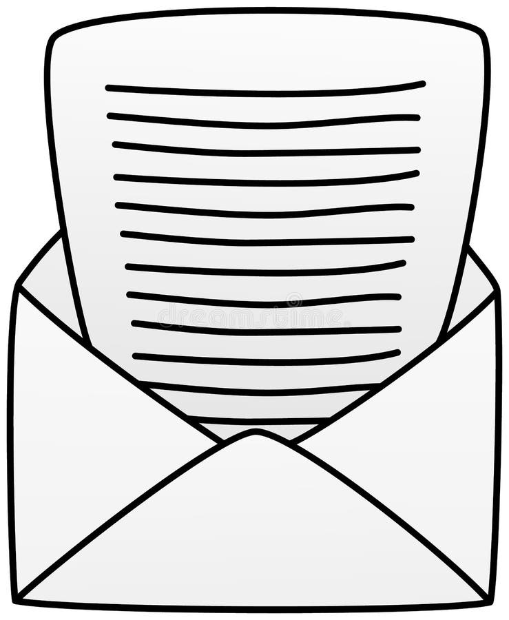 Open Envelope with Paper Sheet. Communication Via Electronic Mail ...