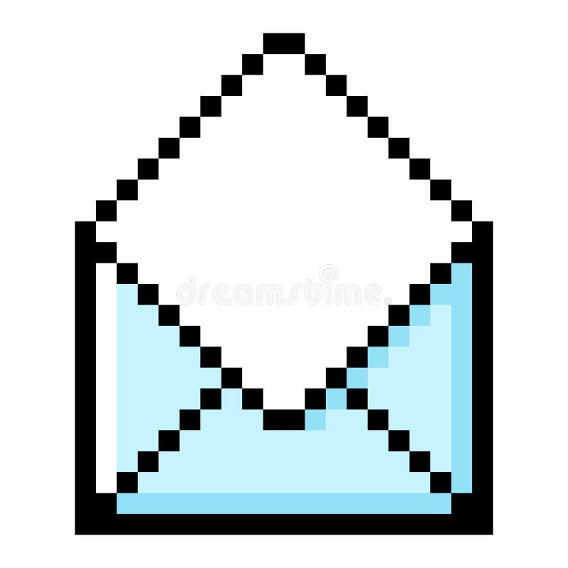 Envelope Pixel Art on White Background Stock Illustration ...