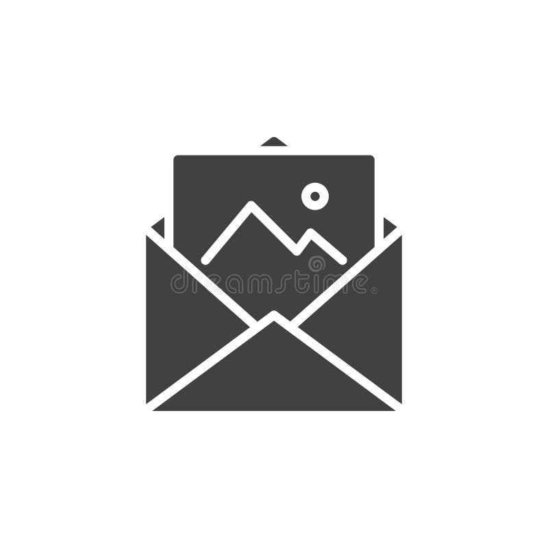 Open Envelope with Letter Line Icon, Outline Vector Sign, Linear Style ...