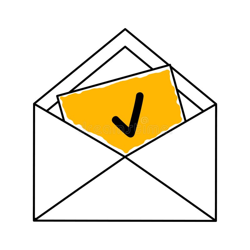 Open Envelope with a Sheet of Paper with a Check Mark. Stock Vector ...