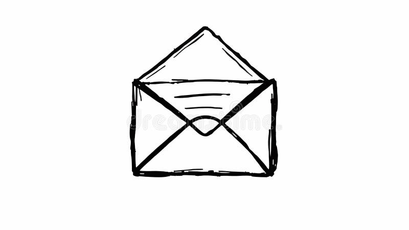 Open Envelope Sketch stock illustration. Illustration of element ...