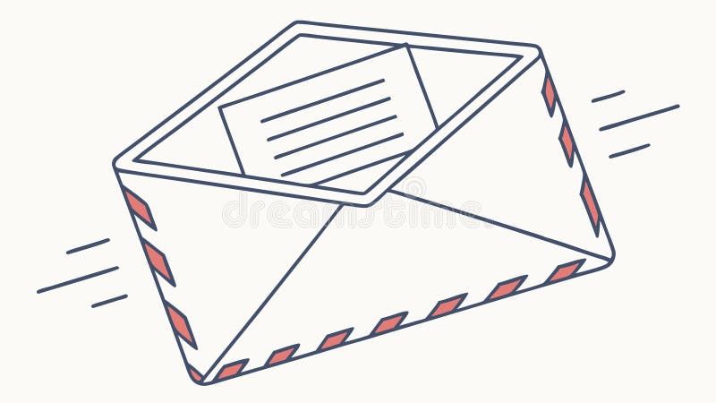 Open Envelope with Striped Details, Mail Icon, Vector Design Generative ...