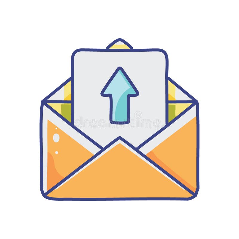 Open Envelope Upload. Envelope with an Upward Arrow, Indicating Sending ...