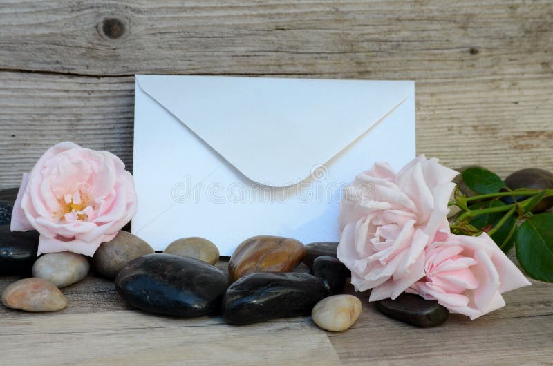 Open Envelope on Wooden Seat Stock Photo - Image of antique, blooms ...