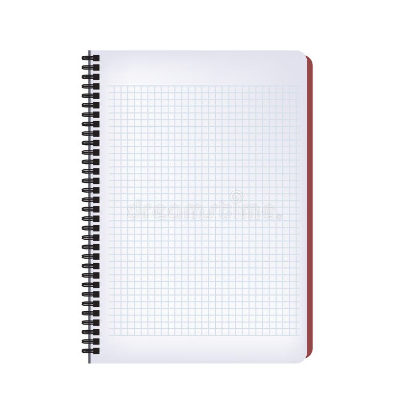 Open Exercise Book in a Grid Stock Vector - Illustration of notebook ...