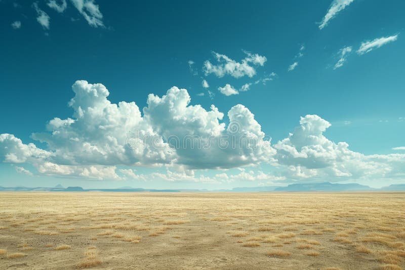 Empty Field Under Cloudy Sky Stock Illustration - Illustration of ...