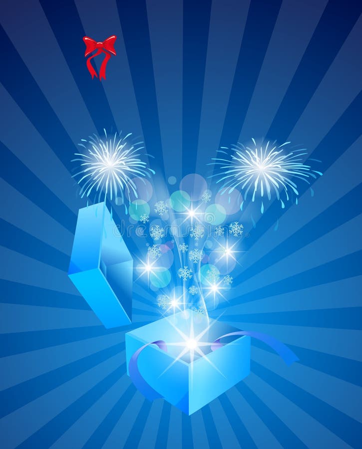 Open Explore Gift with Stars Background Stock Vector - Illustration of ...