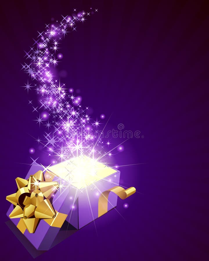 Open Explore Gift with Stars Background Stock Vector - Illustration of ...