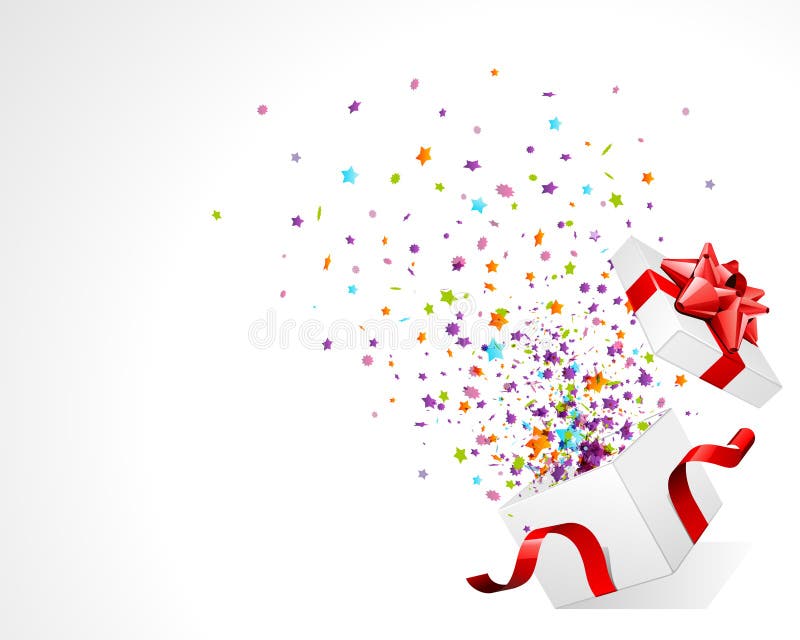 Exploding gift box stock vector. Illustration of happiness - 24045425