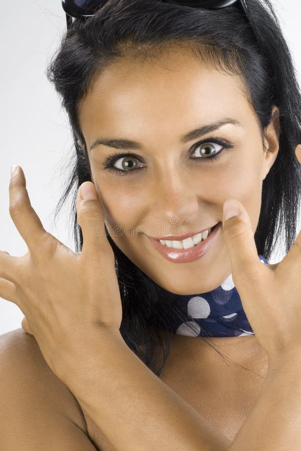 Open eyes stock image. Image of hair, brunette, freedom - 5279123