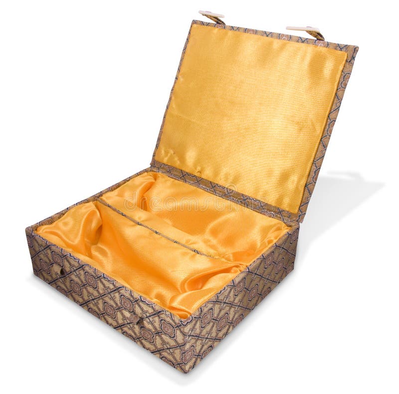 Open Fabric Covered Oriental Box Stock Photo - Image of container ...
