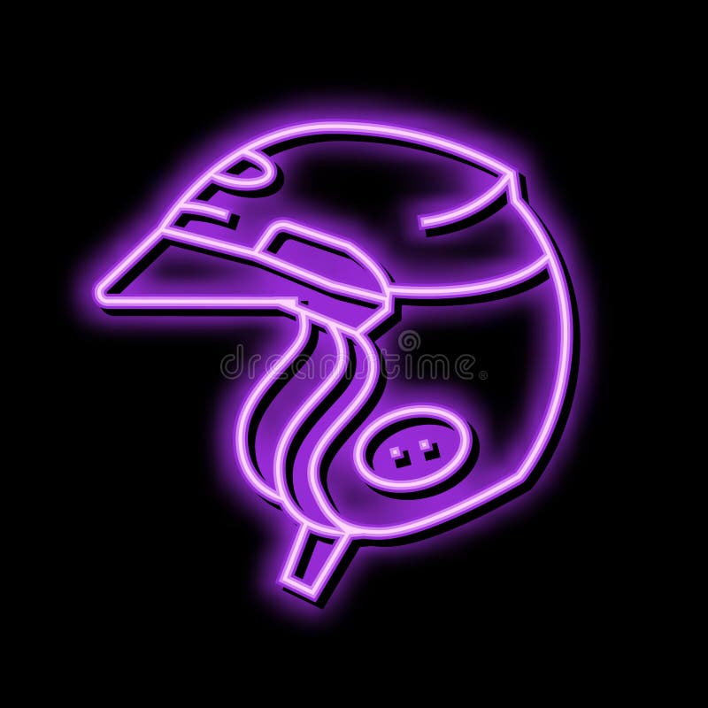Open Face Motorcycle Helmet Neon Glow Icon Illustration Stock Vector ...