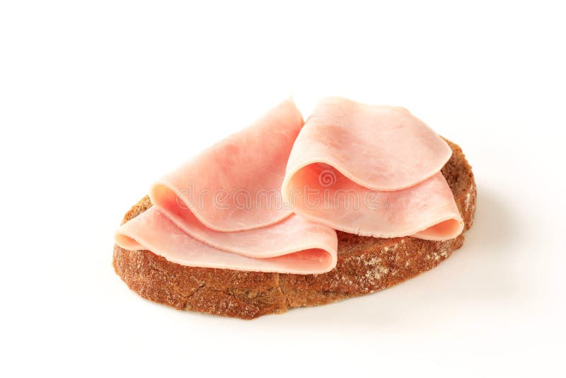 Open faced ham sandwich stock photo. Image of single - 49972874