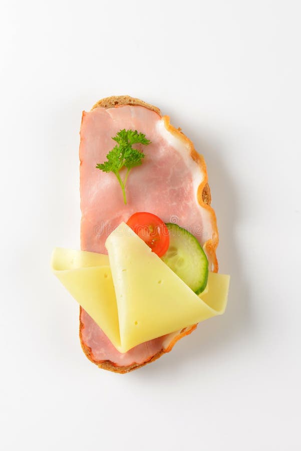 Ham open sandwich stock photo. Image of cutting, appetizer - 14338958