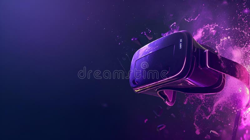 An Open - Faced Vr Glasses Floating in the Sky with Colored Particles ...