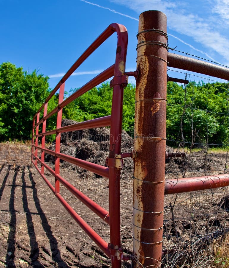 Open Farm Gate stock image. Image of outdoor, pasture - 9644153