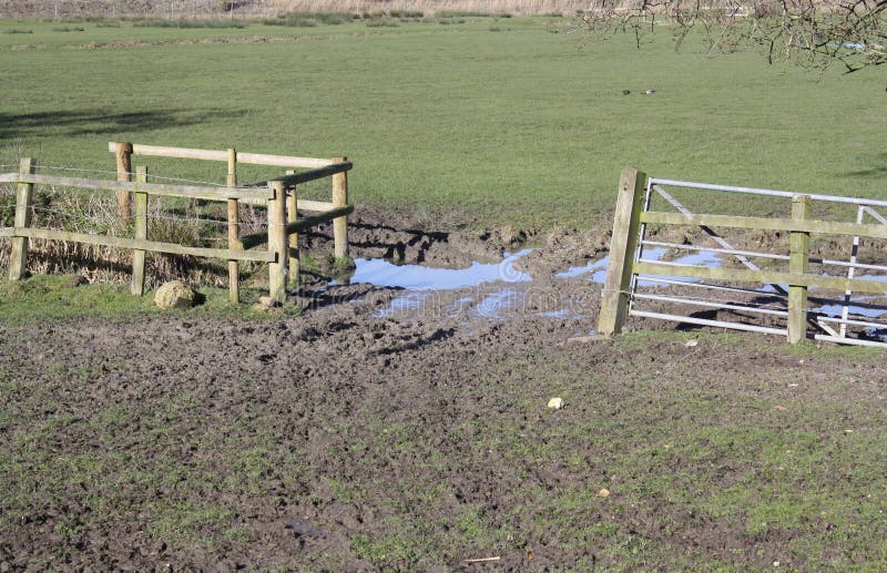 Open farm gate stock image. Image of fence, poles, outdoor - 67747487