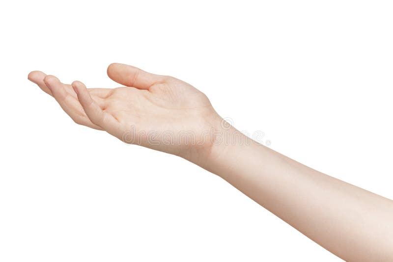 Open Female Teen Hand To Hold Something Stock Image - Image of girl ...