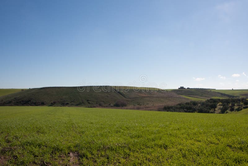 Open Field in Countryside in Spring Stock Image - Image of space ...