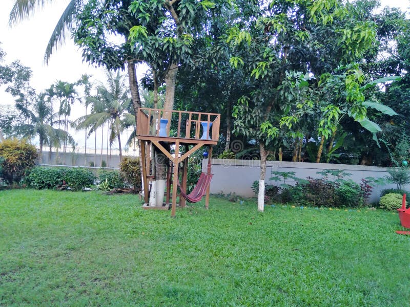 Open Field with Small Open Tree House Stock Image - Image of farm ...