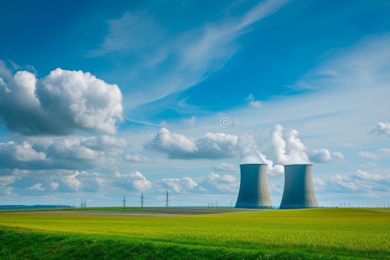Open Fields Embrace Nuclear Innovation. Stock Illustration ...