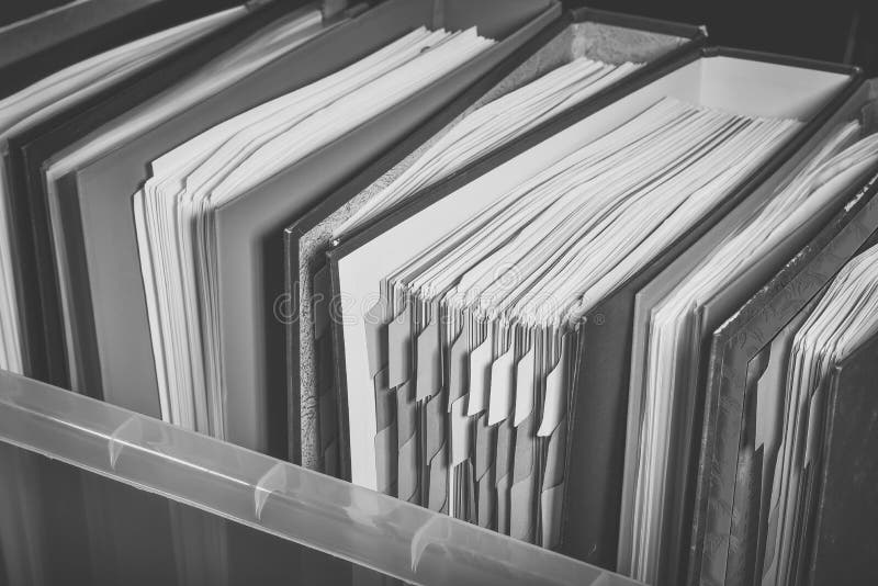 Open File Folder Archive Catalogue Closeup Stock Photo - Image of ...