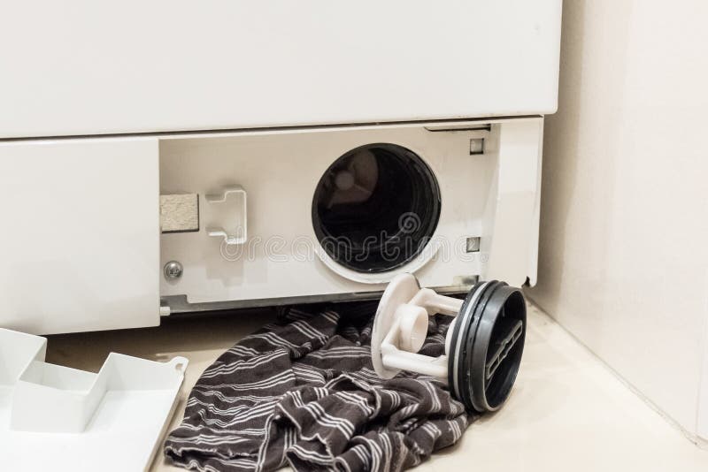 Open Filter Cover of Washing Machine Stock Image - Image of detail ...