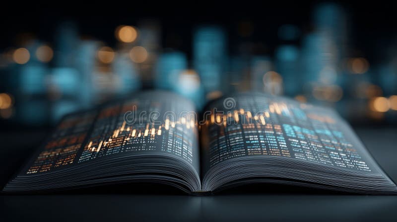Open Financial Data Book stock image. Image of reading - 384717017