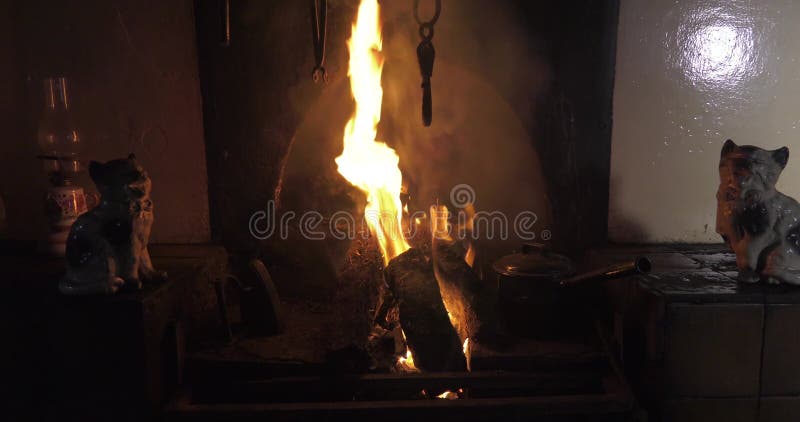 A Fire To Be Used As a Basis for a BBQ Cook in Flames Generated by the ...