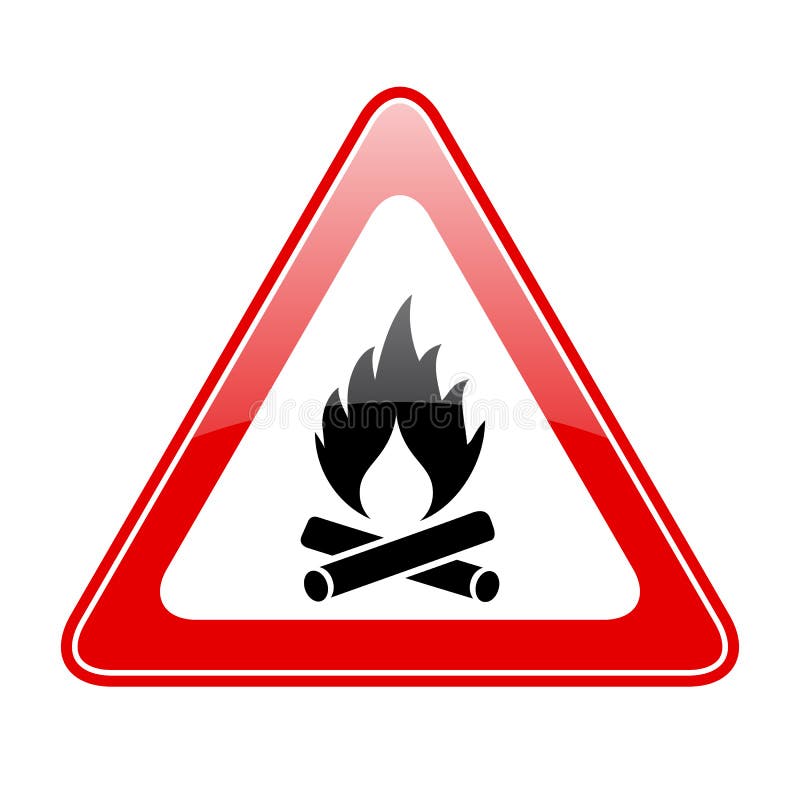 Open fire warning sign stock vector. Illustration of beware - 79660829