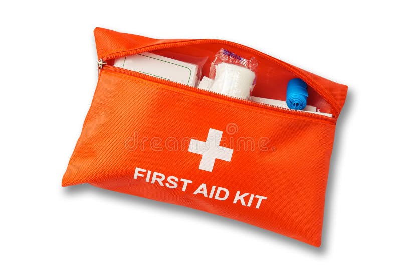 Open First Aid Kit Isolated on White. Stock Photo - Image of medicine ...