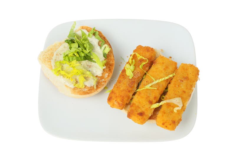 Open fish finger roll stock photo. Image of plate, white - 192621828