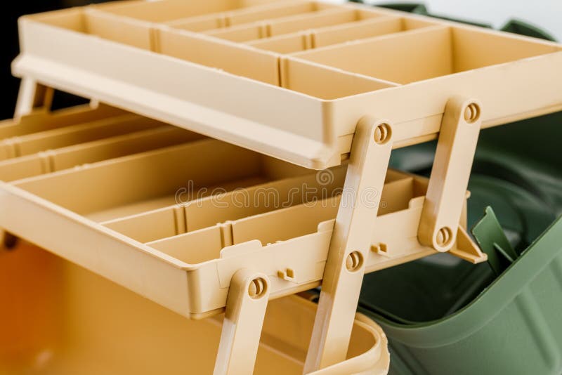 Open Fishing Tackle Box on White Background Stock Photo - Image of ...