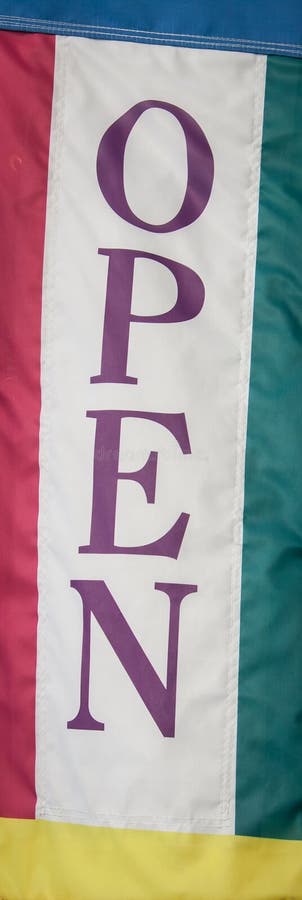 Open flag stock image. Image of banner, sign, advertising - 51368085