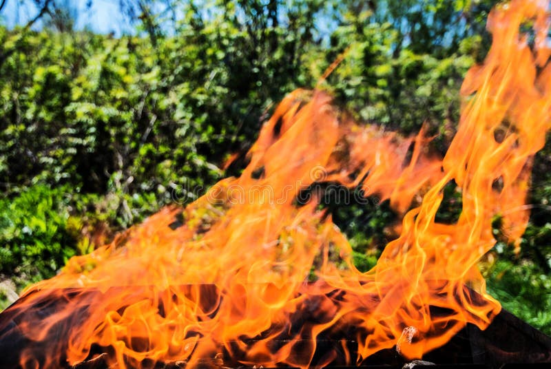 Open Flame, a Bright Red Flame on the Outdoors Stock Image - Image of ...