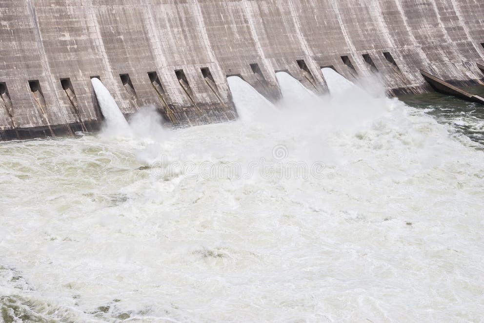 Open Flood Gates Causing Mist To Rise Stock Photo - Image of colorful ...
