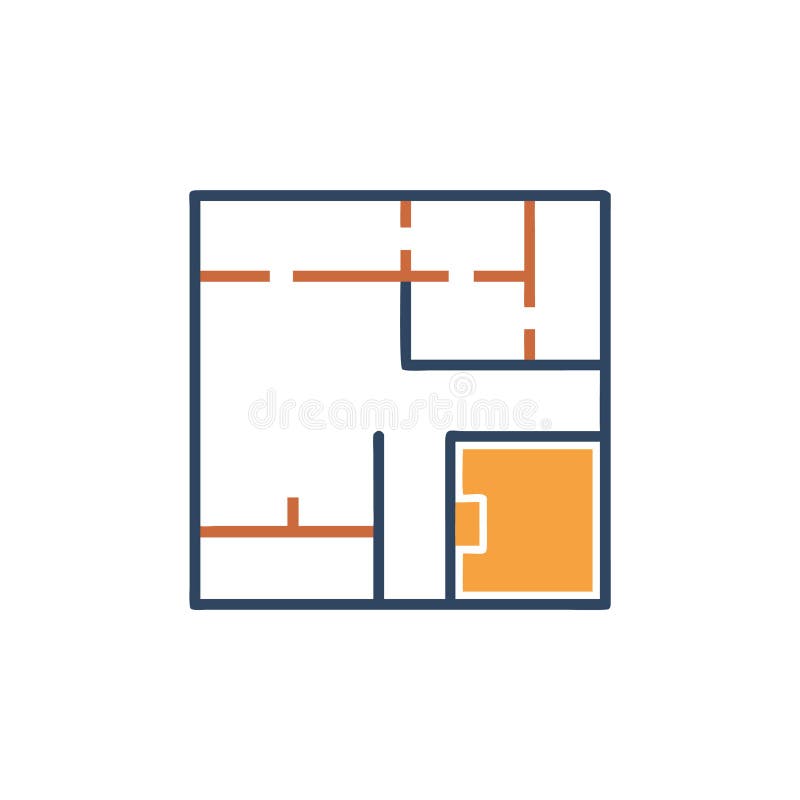 Open Floor Plan Icon for Interior Design Stock Image - Illustration of ...
