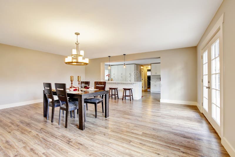 Open Floor Plan Spacious Room Interior. Dining Area Stock Photo - Image ...