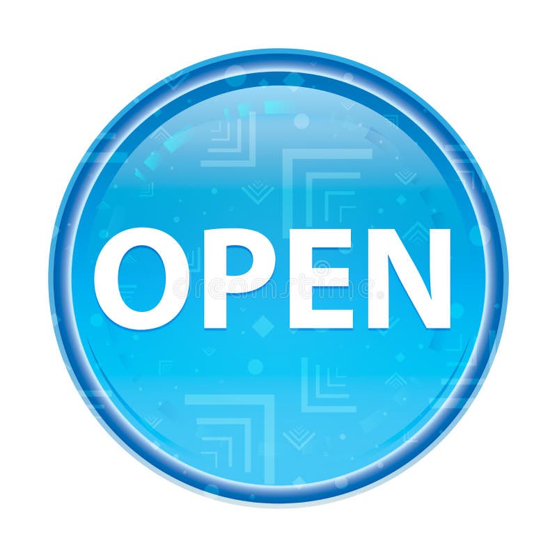 Open Floral Blue Round Button Stock Illustration - Illustration of ...