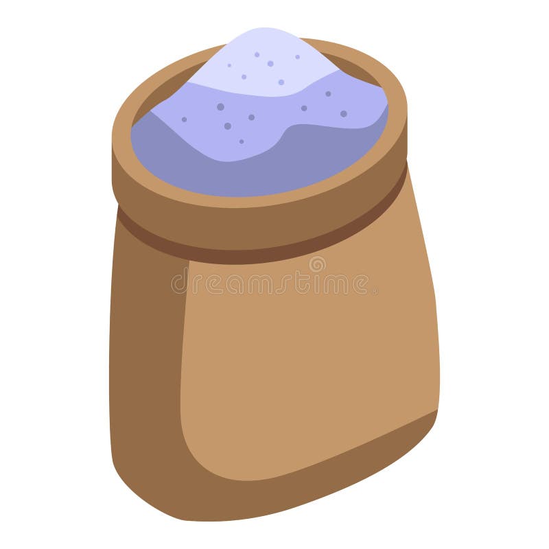 Open Flour Sack Icon, Isometric Style Stock Vector - Illustration of ...