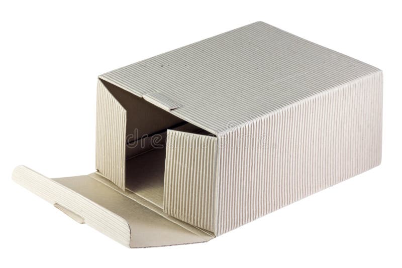 Open Fluting Cardboard Box Isolated Stock Image - Image of color ...