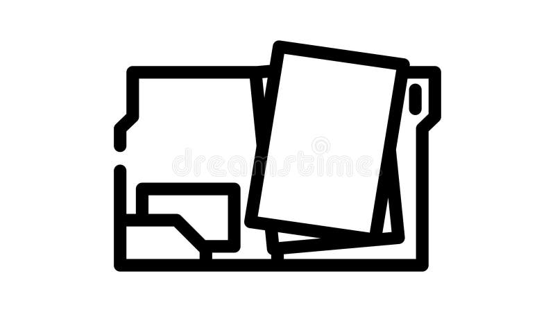 Folder with Digital File Color Icon Animation Stock Video - Video of ...