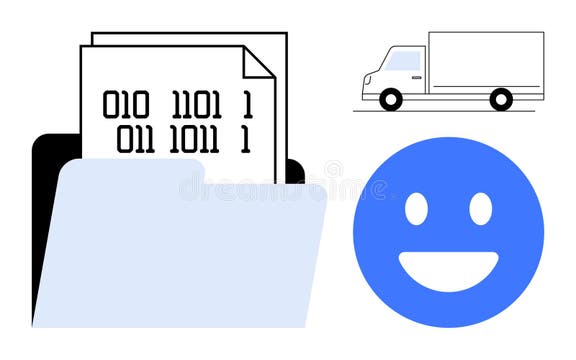 Data Storage, Transportation, and Digital Communication Concept with ...