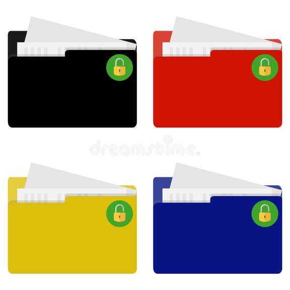 Open Folder with Documents. Set of Open Folders with Papers Stock ...