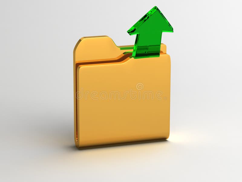 Folder with green arrow stock vector. Illustration of blue - 45566752