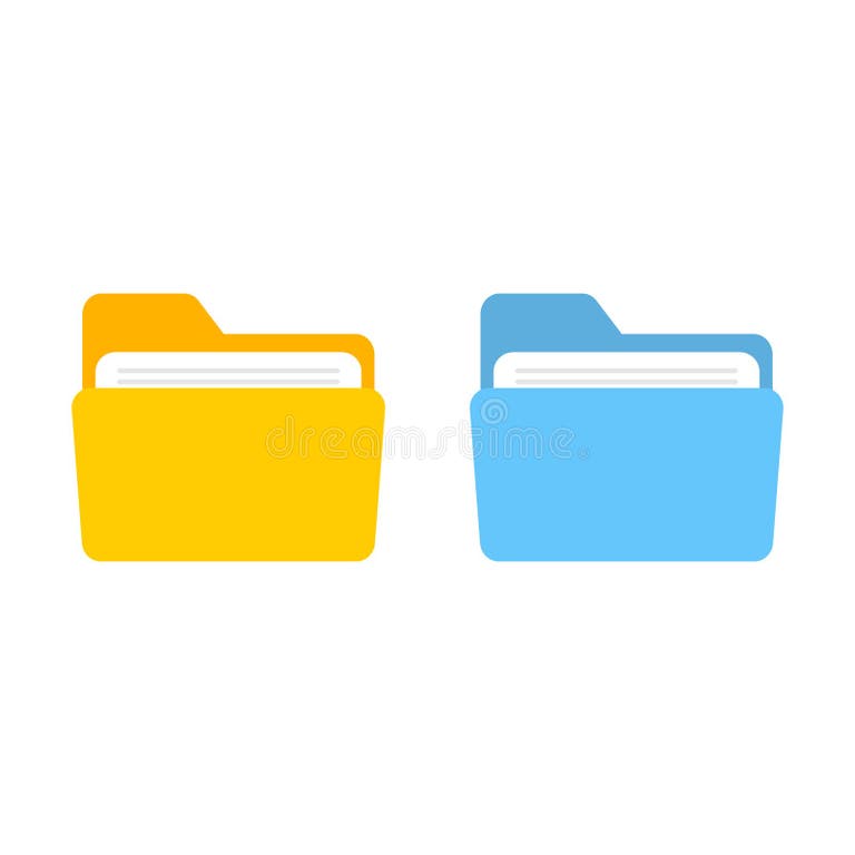 Open Folder Icon. Folder with Documents, Flat Design Icon Vector ...