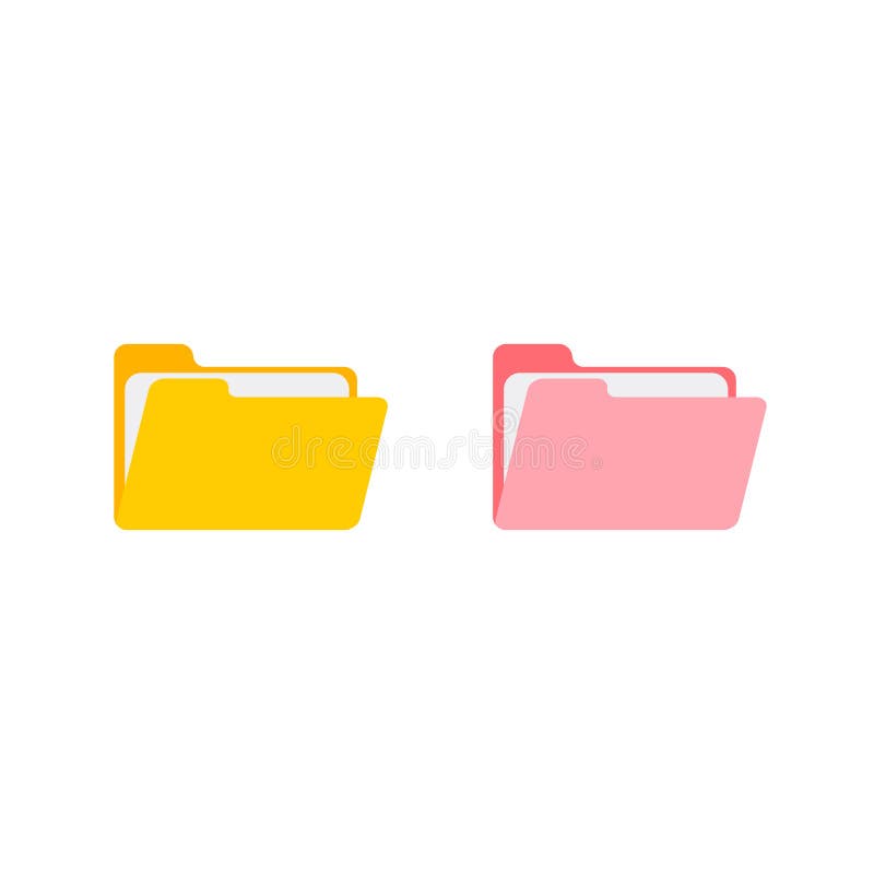 Open Folder Icon. Folder with Documents, Flat Design Icon Vector ...