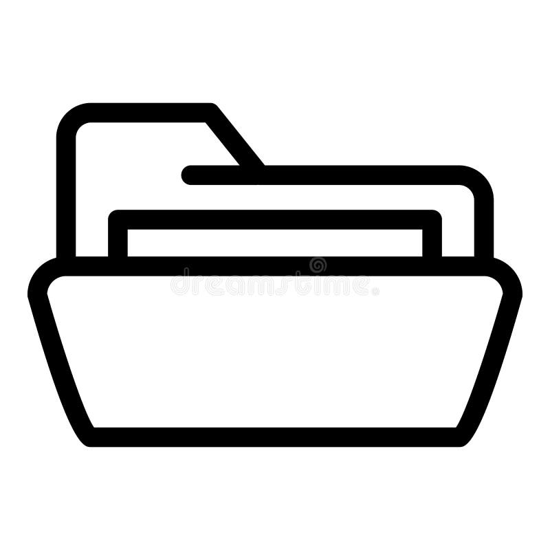 Open Folder Icon, Outline Style Stock Vector - Illustration of document ...